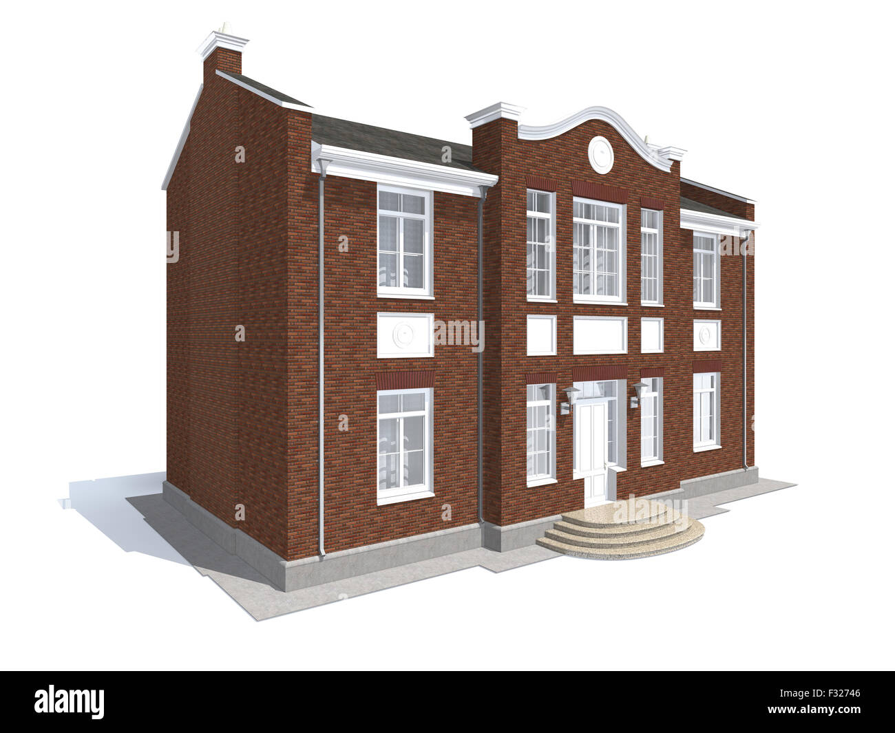 architectural visualization of classic private residential isolated on ...