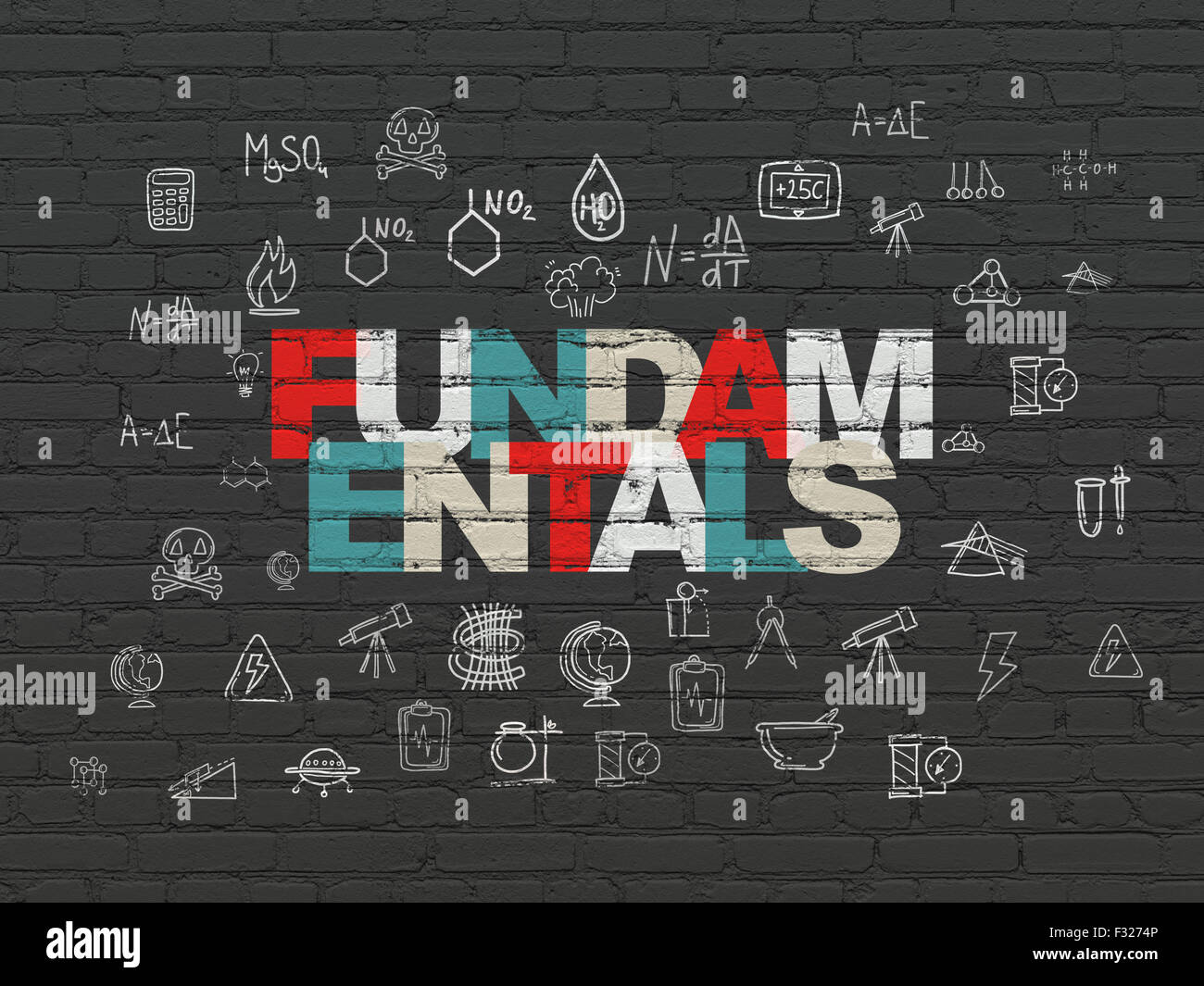 Science concept: Fundamentals on wall background Stock Photo - Alamy