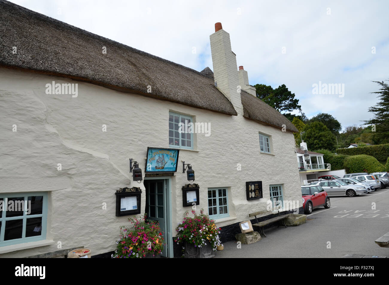 The Pandora Inn, a traditional thatched pub run by the St. Austell ...