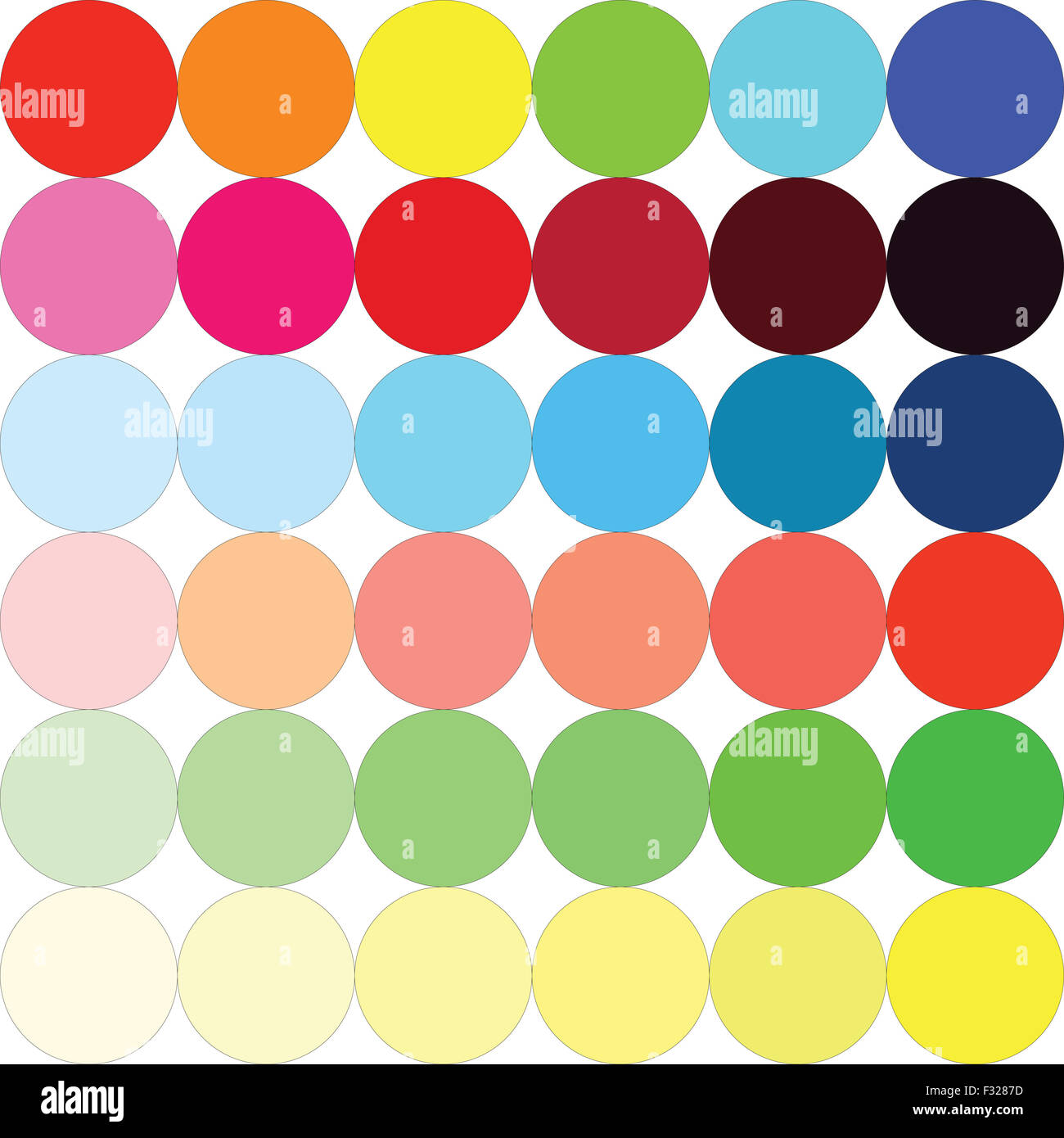 Set of colorful circles isolated on white background Stock Photo - Alamy