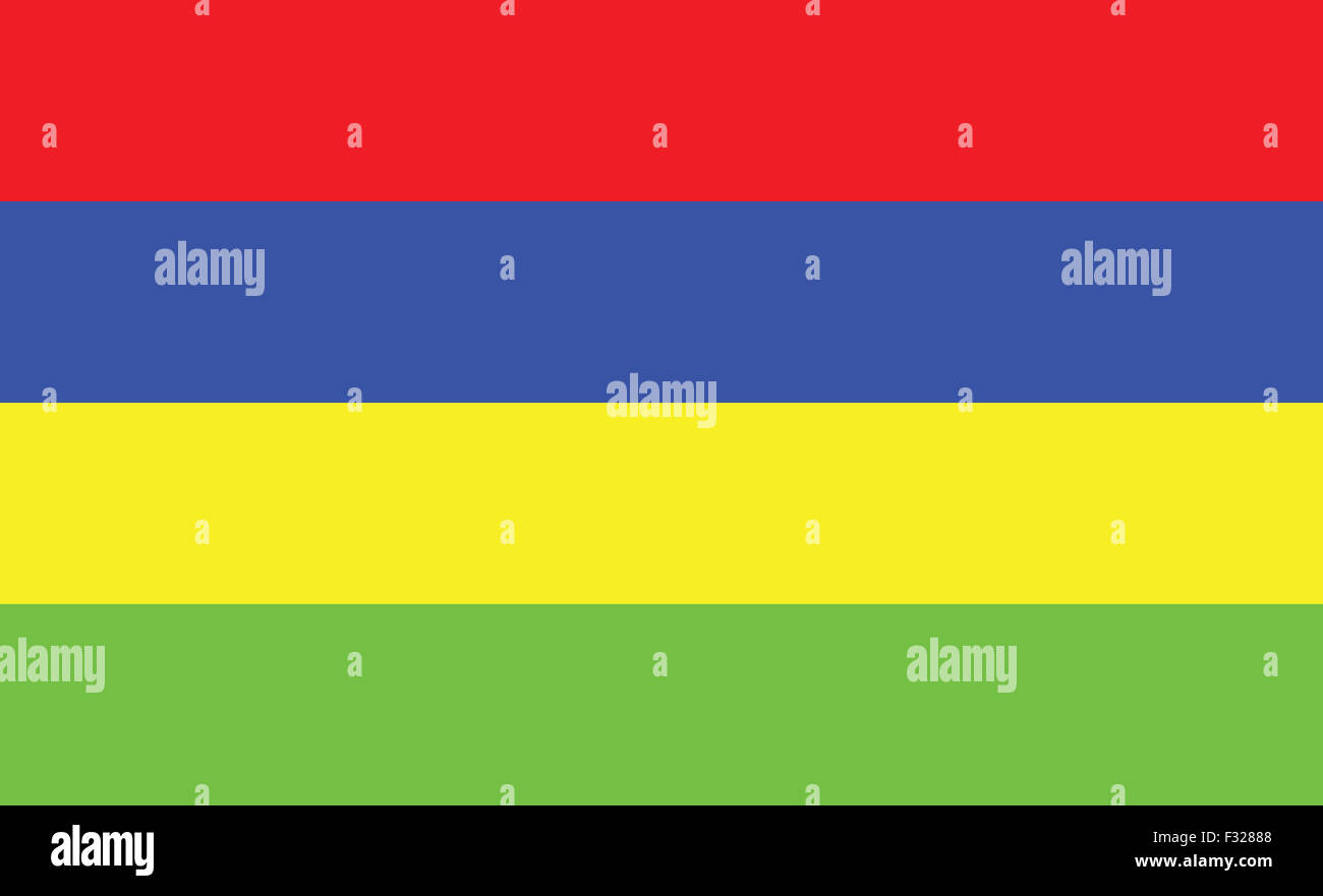 Flag of Mauritius, national country symbol. Vector illustration of ...