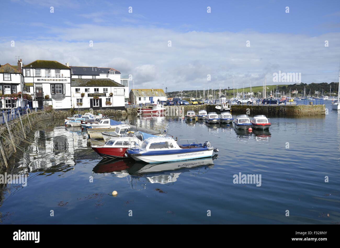 The harbour and river at Falmouth in Cornwall Stock Photo - Alamy