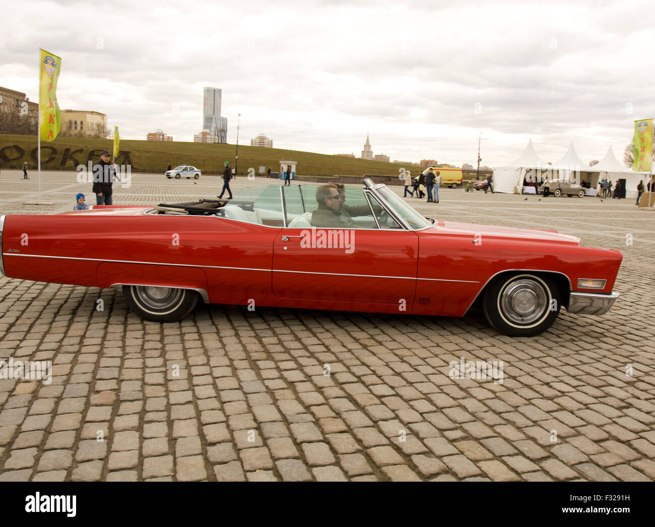 MOSCOW – APRIL 21: retro car cadillac on rally of classical cars on ...