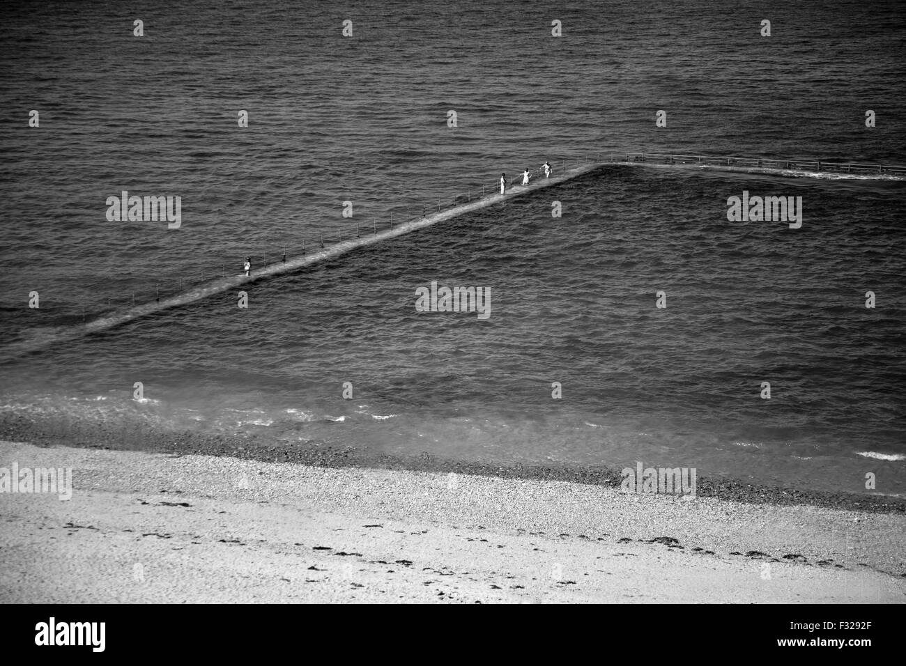 People diving into an outdoor swimming pool, Saint Malo Stock Photo - Alamy