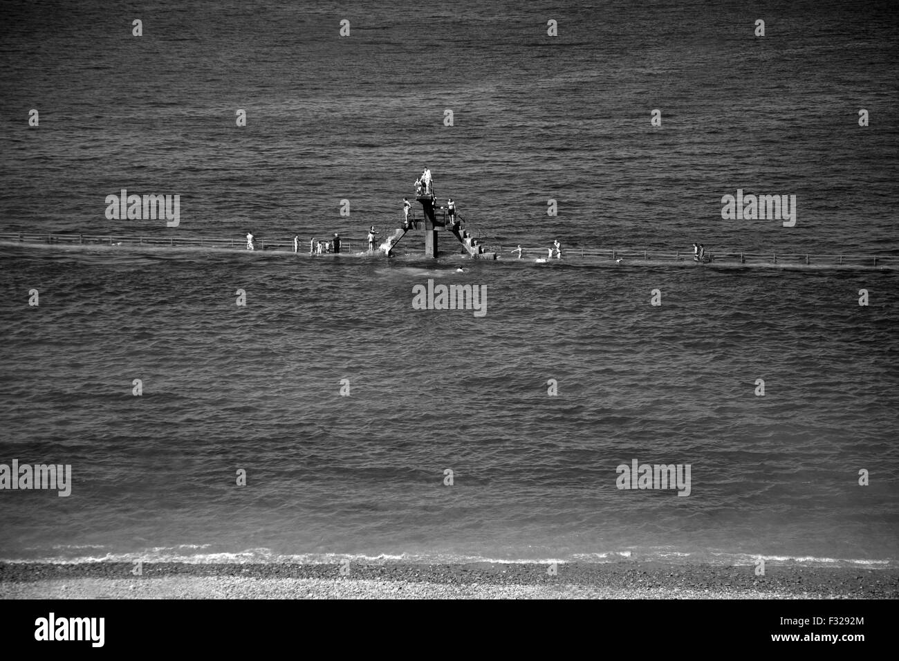 People diving into an outdoor swimming pool, Saint Malo Stock Photo - Alamy