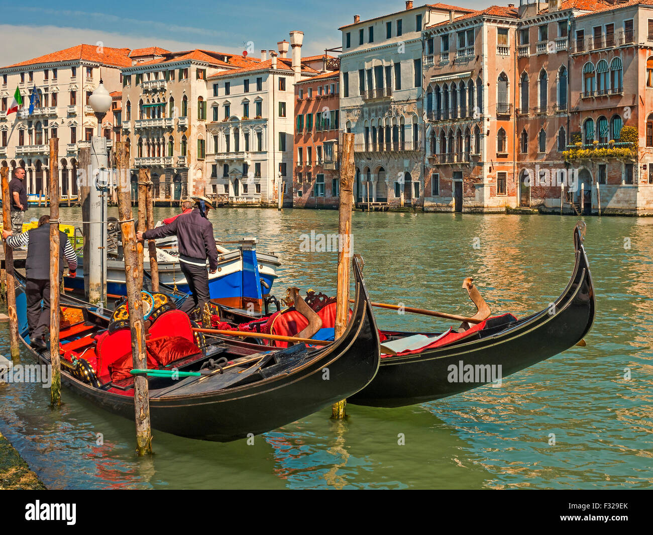 Venetian gondolas on the canal hi-res stock photography and images - Alamy