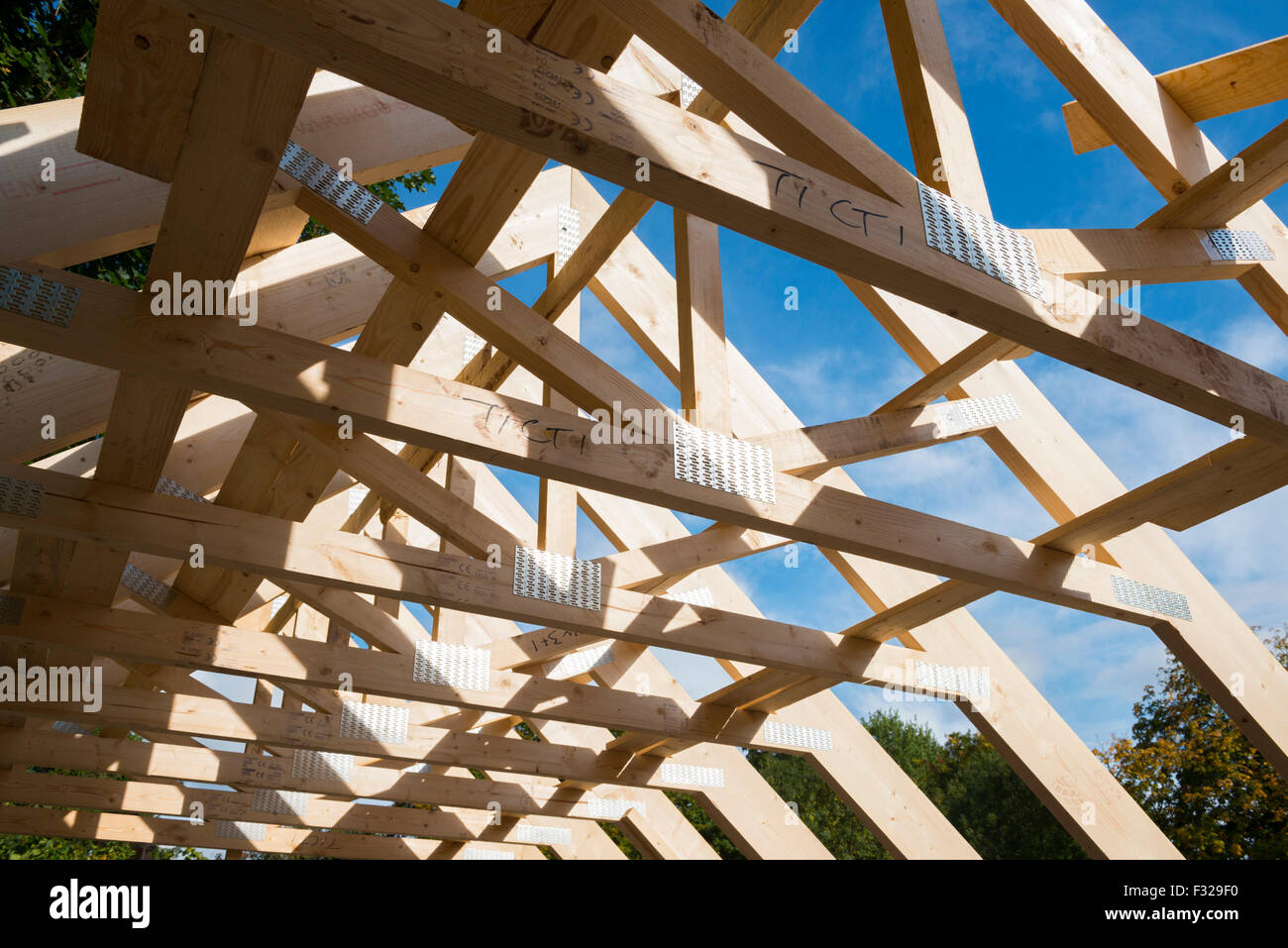 Timber roof trusses Stock Photo - Alamy