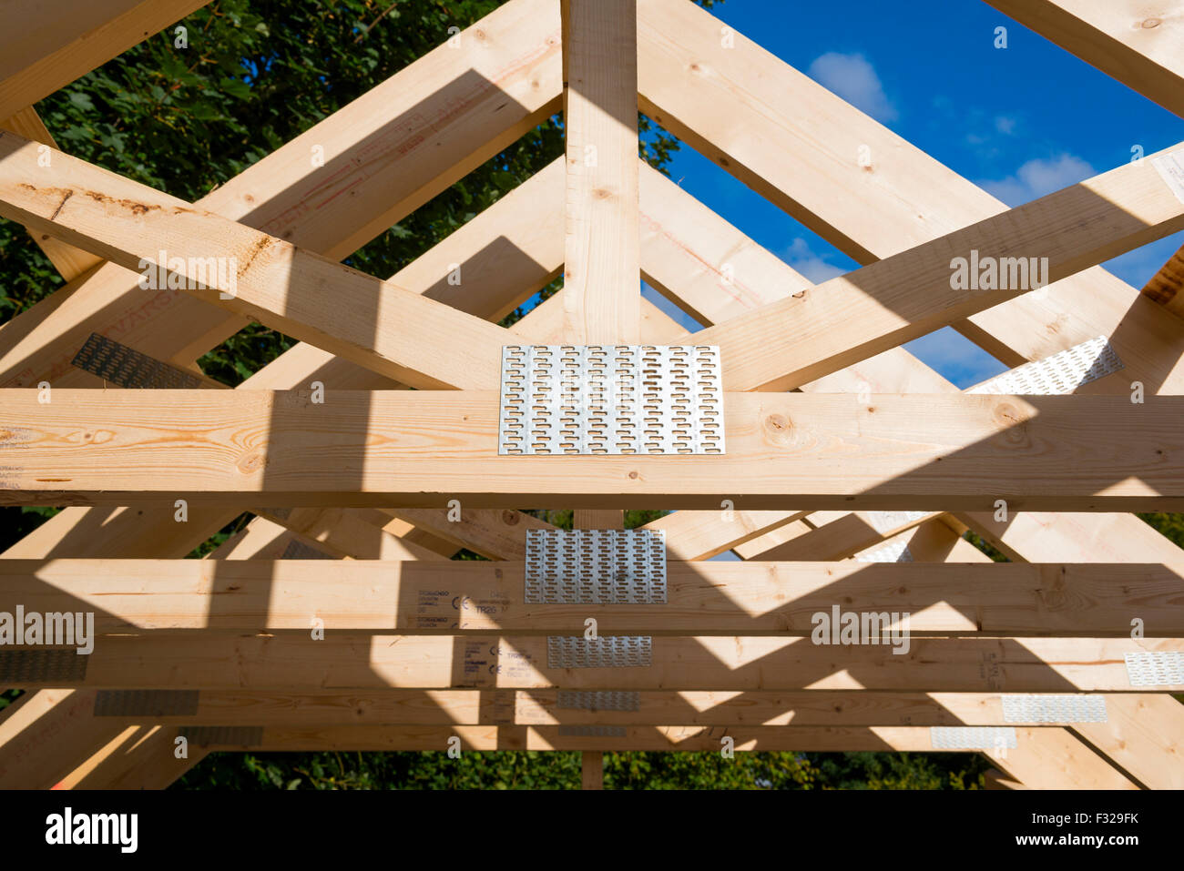 Timber roof trusses Stock Photo - Alamy