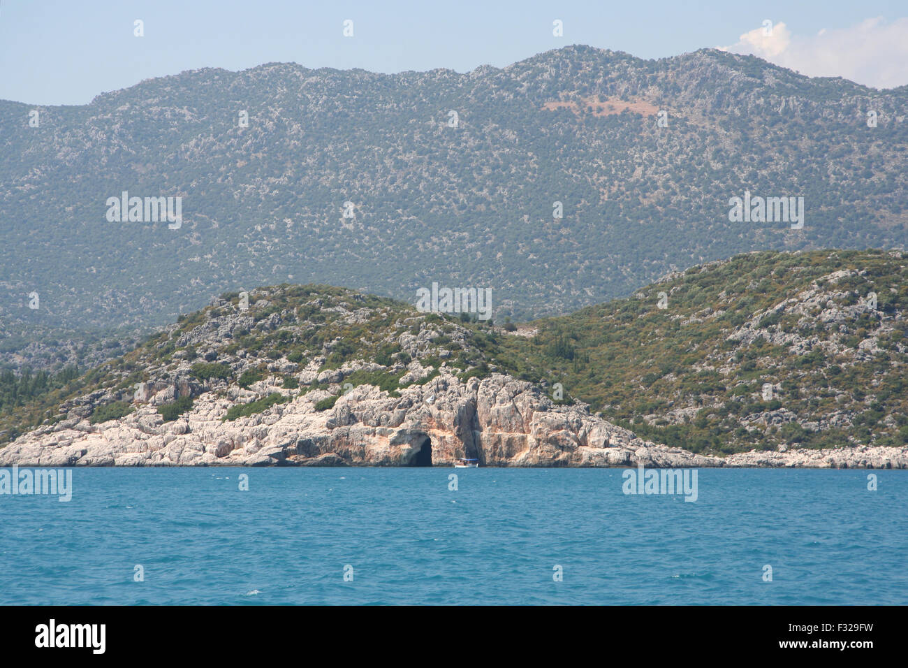 Mediterranean sea landscape view of coast and mountains Stock Photo - Alamy