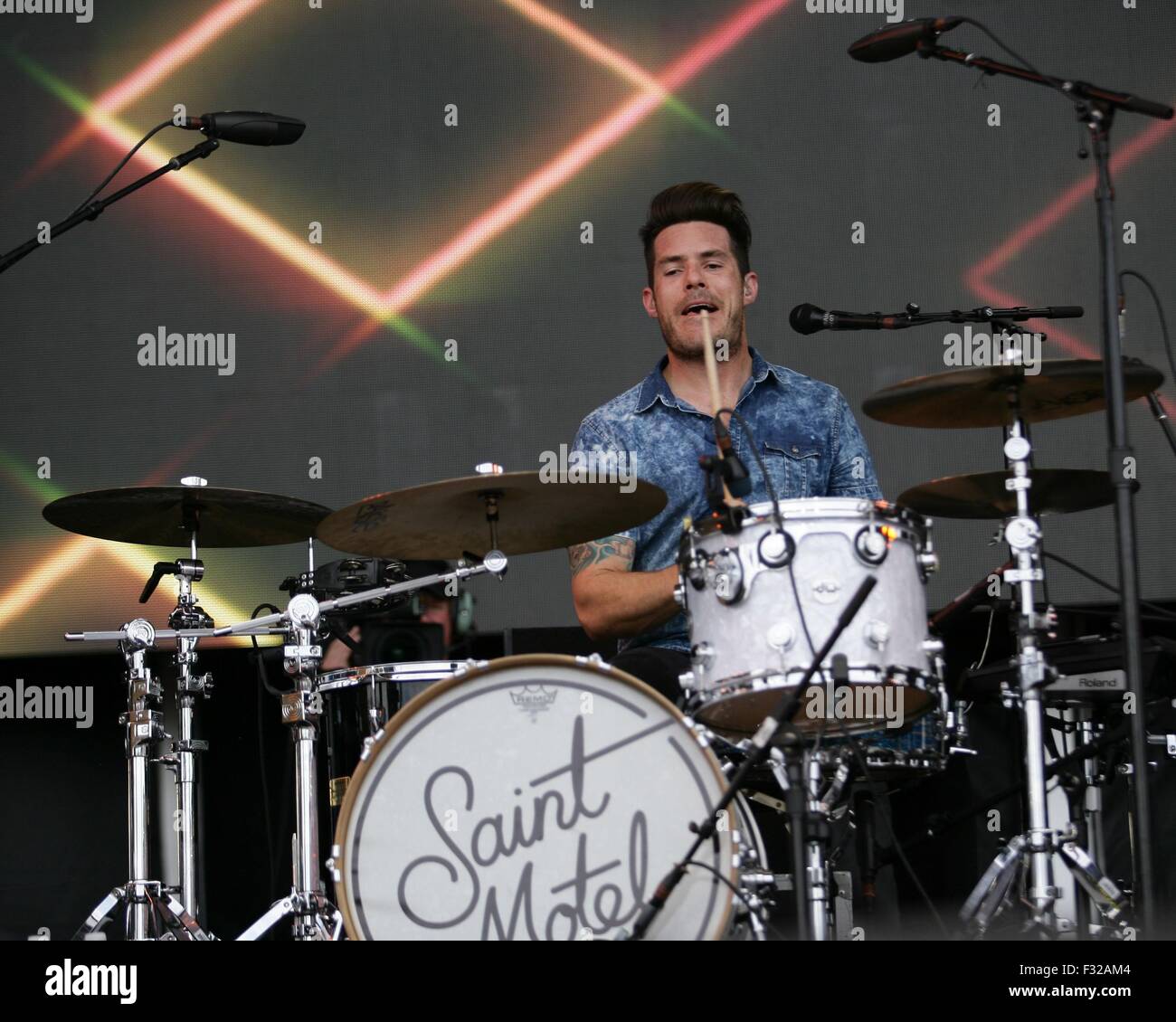 Las Vegas, NV, USA. 27th Sep, 2015. Greg Erwin of Saint Motel in ...