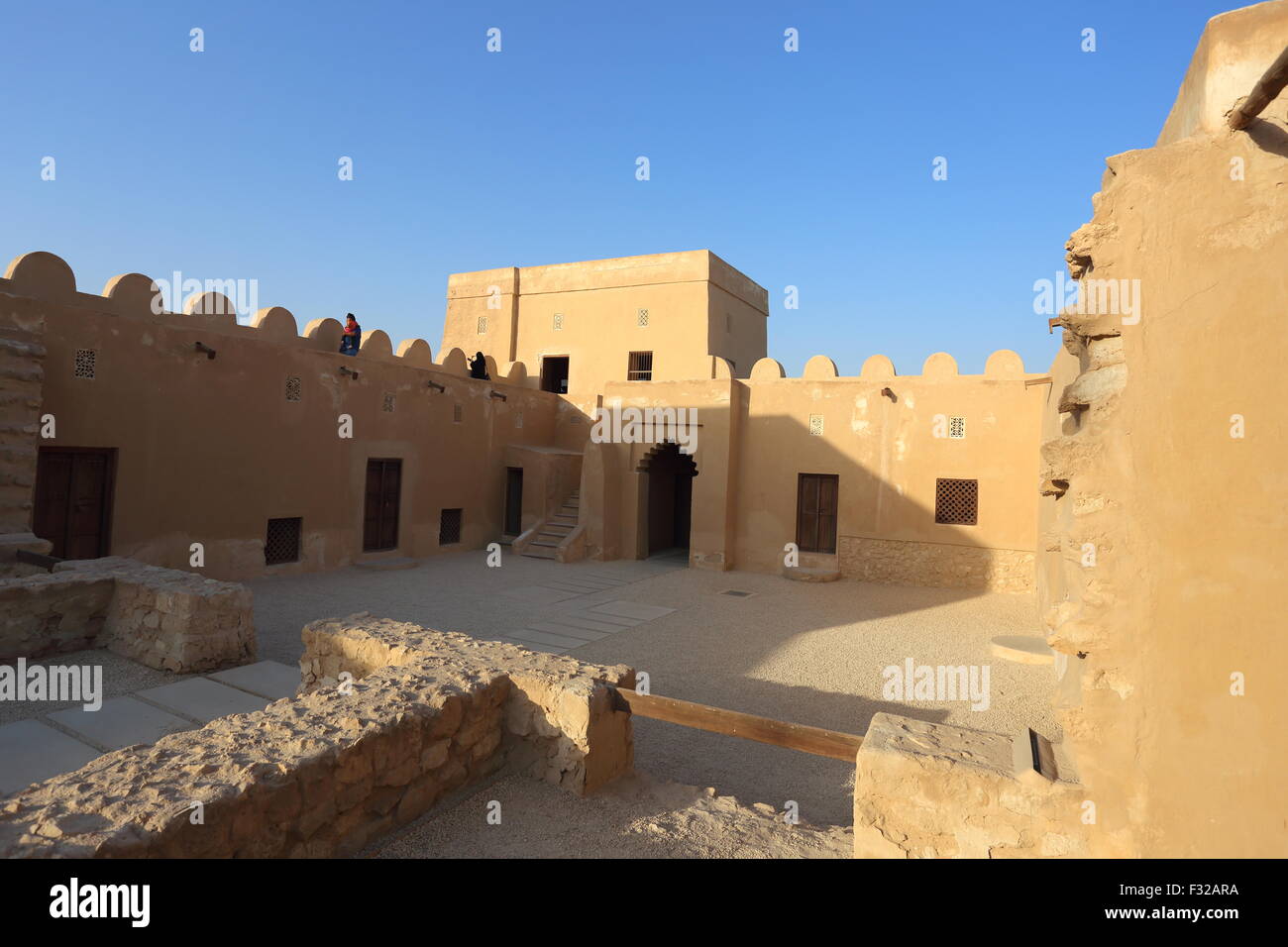 Interior courtyard of the Riffa Fort, East Riffa, Kingdom of Bahrain ...