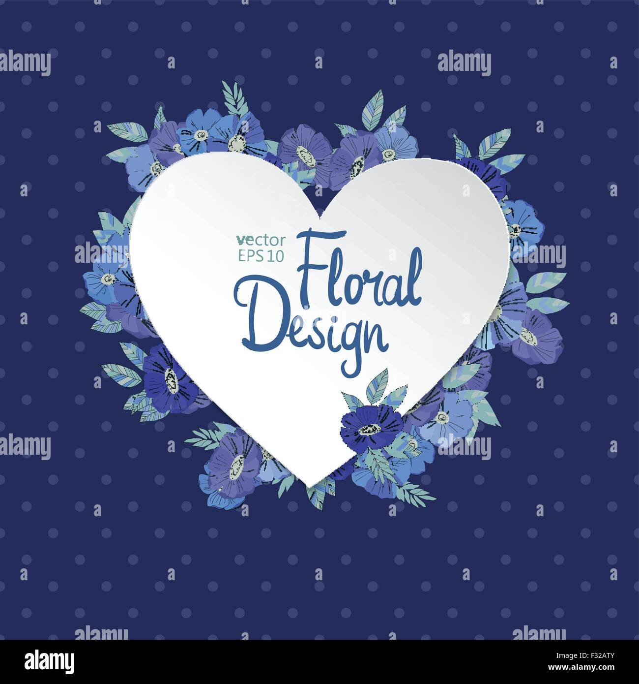 Blue floral border made with wildflowers Stock Vector Image & Art - Alamy