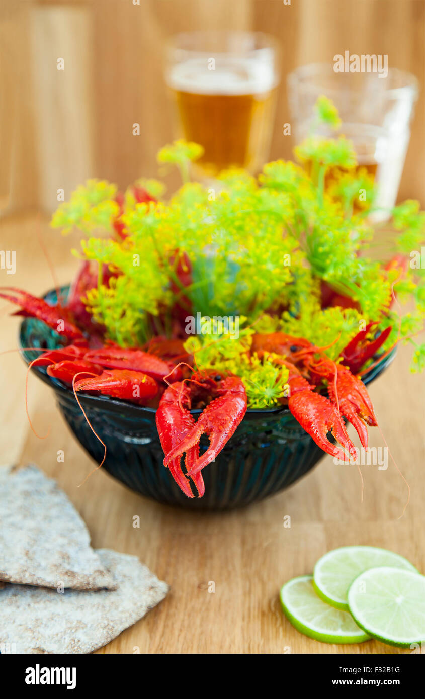 Traditional swedish crayfish party Stock Photo - Alamy