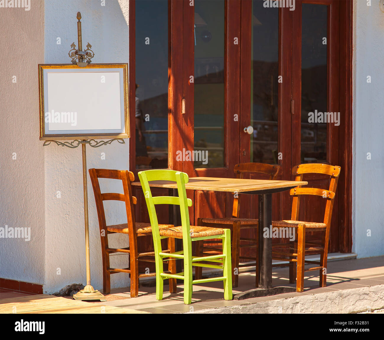 Typical greek street cafe hi-res stock photography and images - Alamy