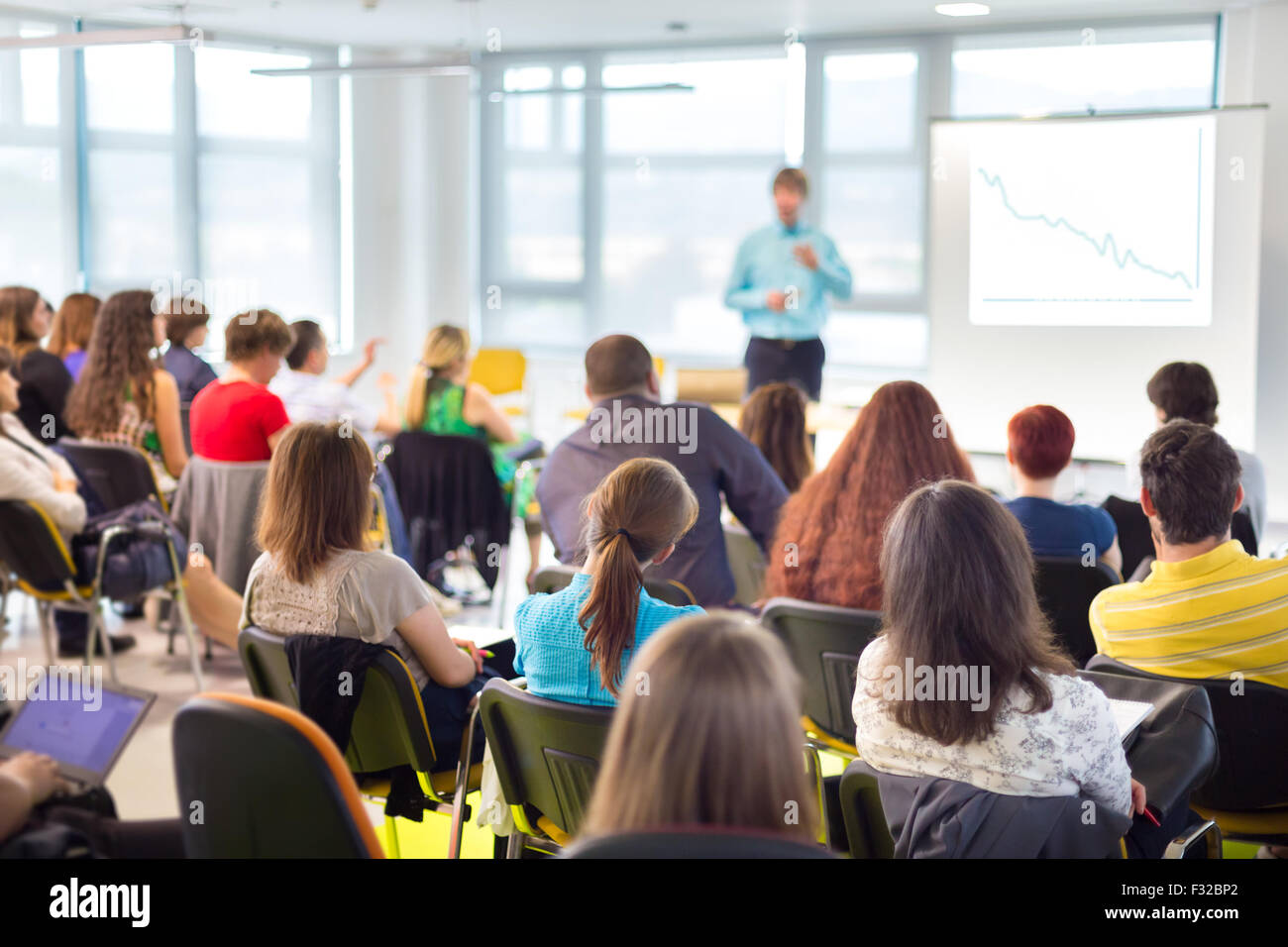 Speaker Giving a Talk at Business Meeting Stock Photo - Alamy