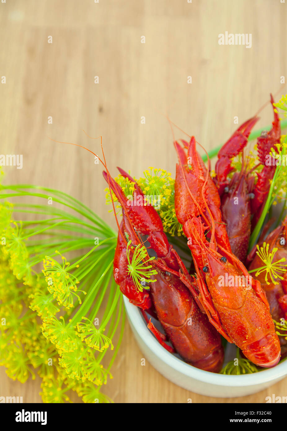 Image of a crayfish serving, for a traditional swedish autumn party ...