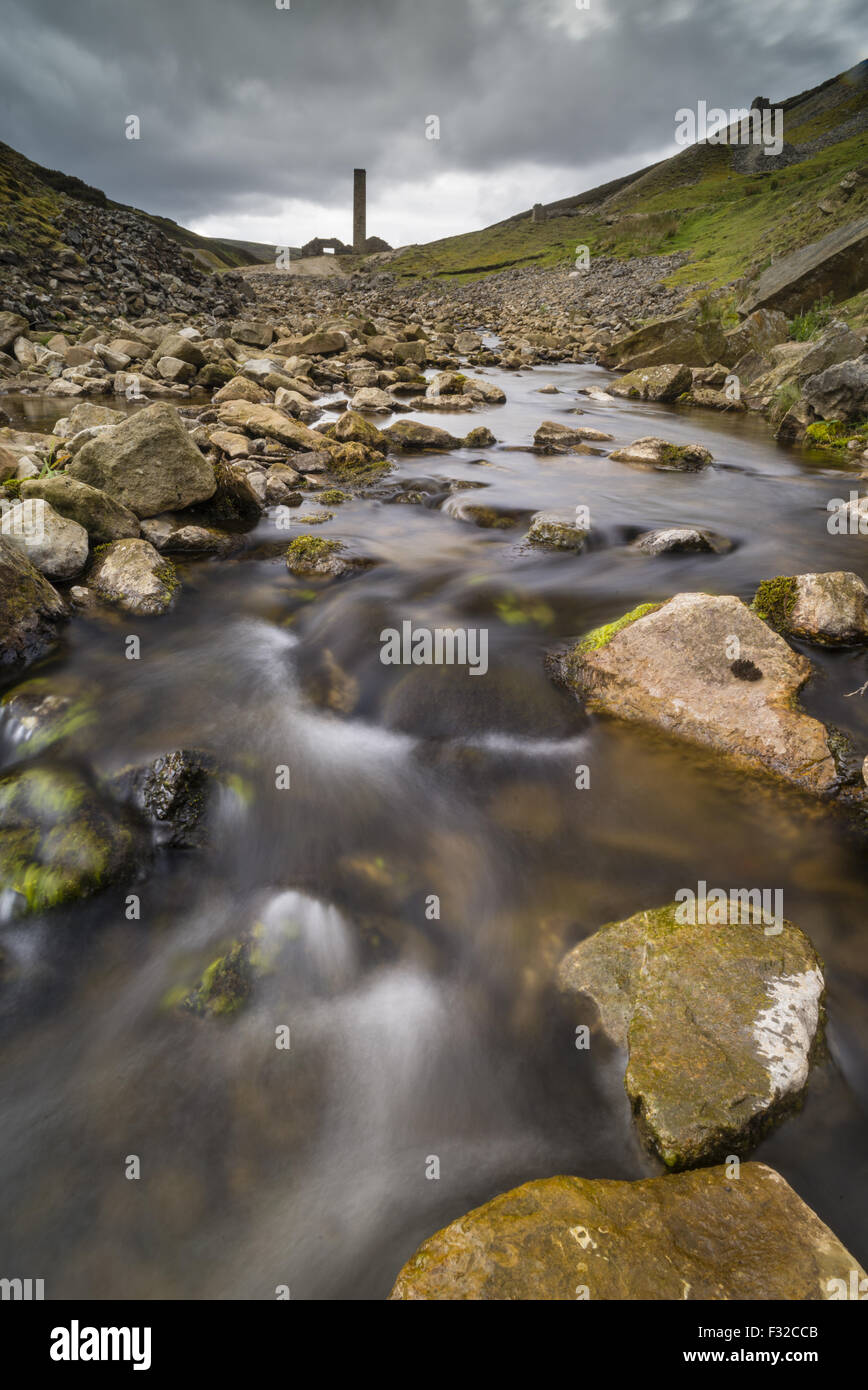 Disused smelting mill and stream, Old Gang Smelt Mill, Swaledale ...