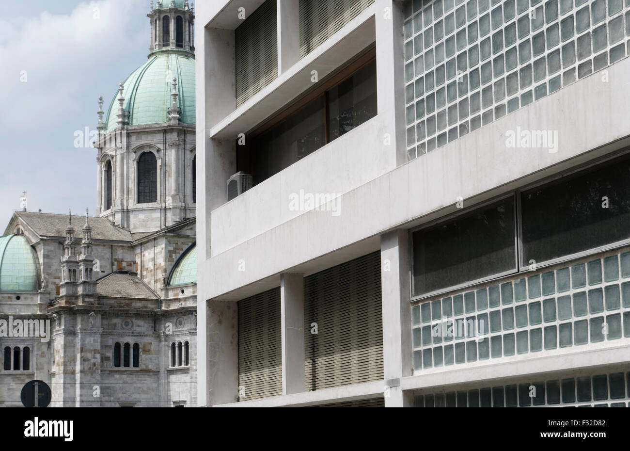 Casa del Fascio, Fascist era building and cathedral, Como, Italy Stock ...
