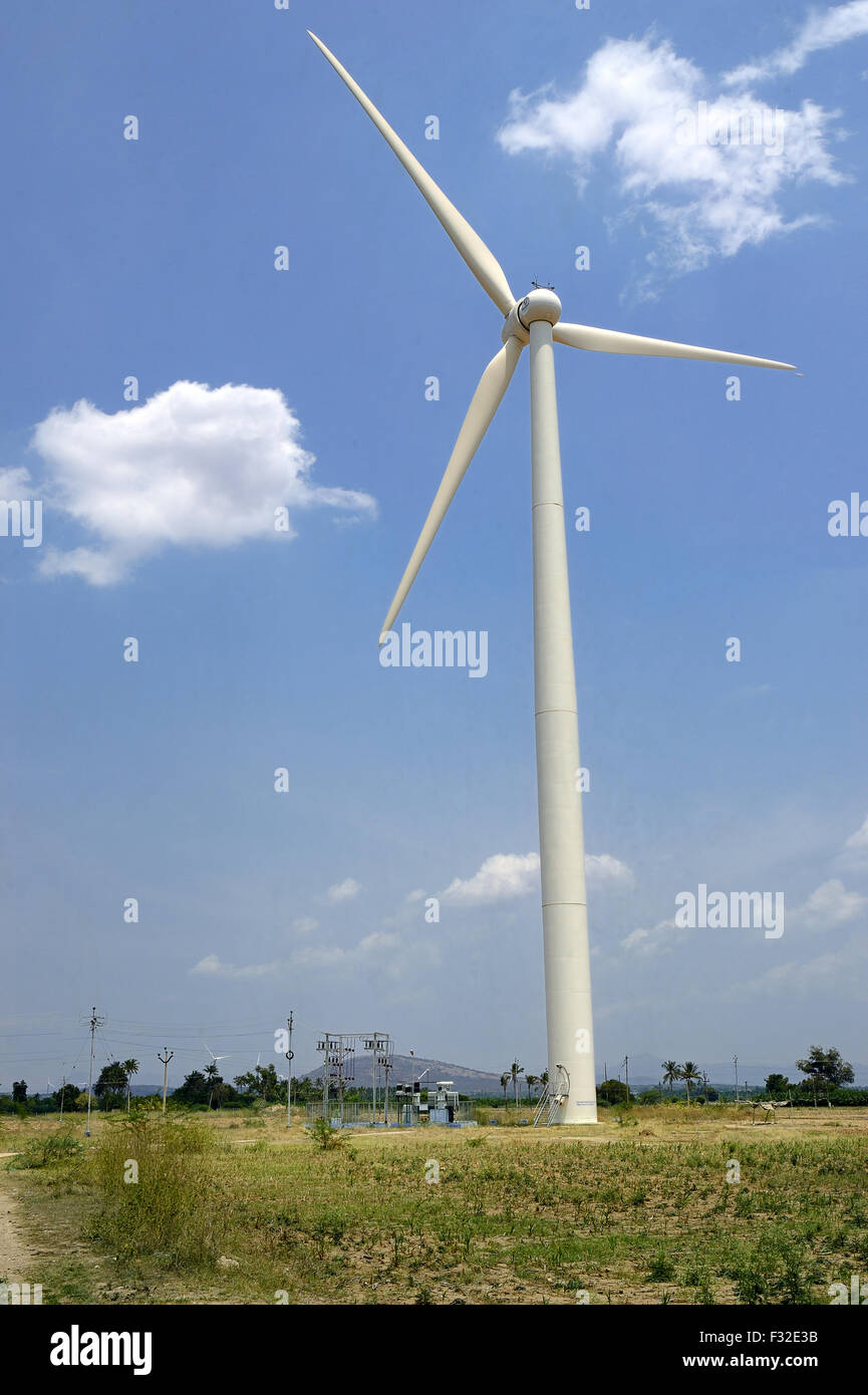 Wind turbine, electricity from renewable energy source in rural area ...