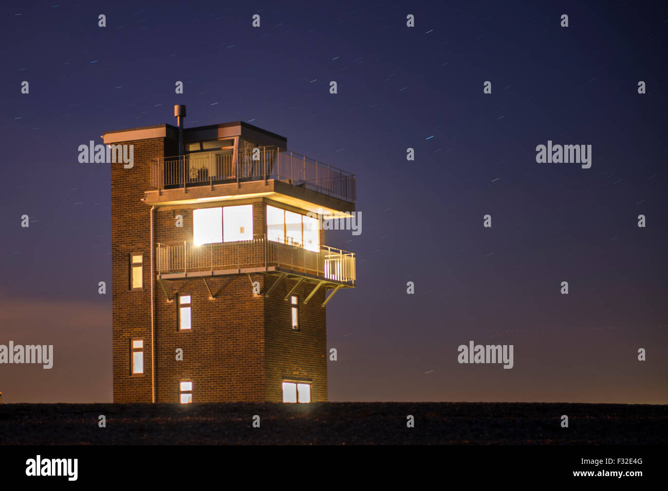 Watchtower converted into a house, Dungeness, Kent, UK Stock Photo - Alamy