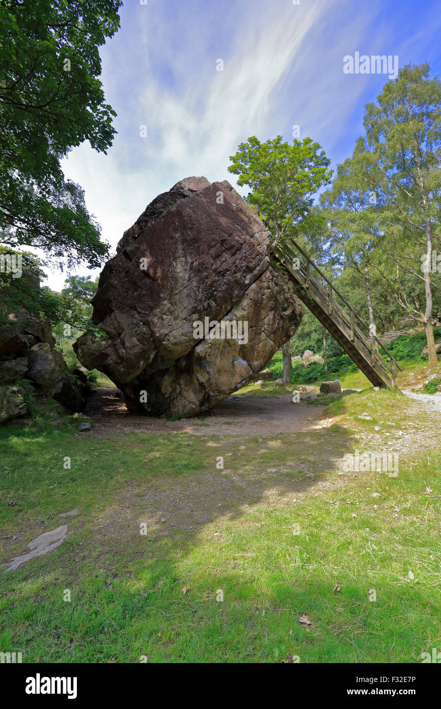 Bowder Stone a large glacial erratic in Borrowdale Cumbria Lake ...
