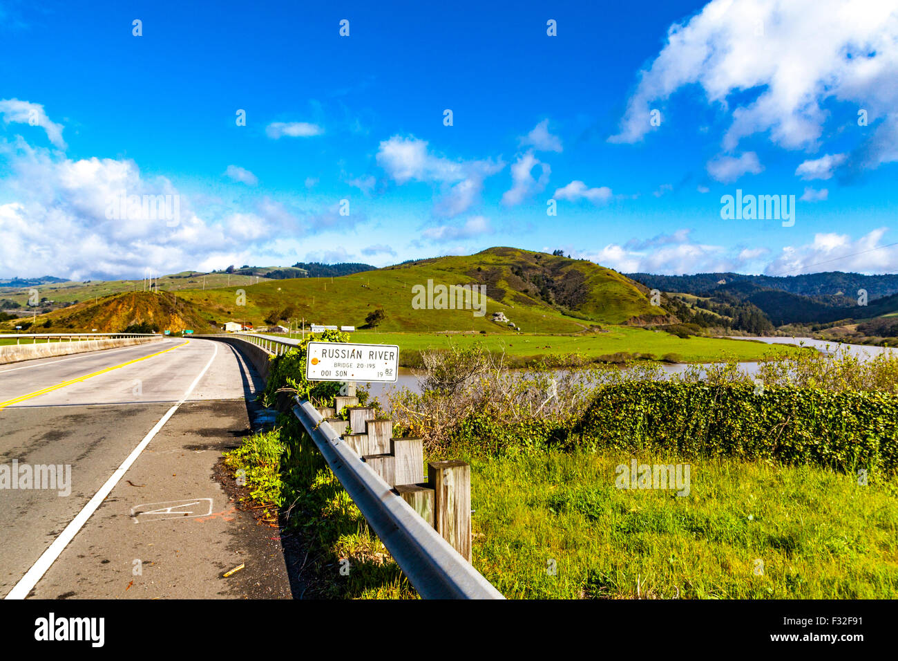 The Russian River at Jenner California along sccenic Highway 1 Stock ...