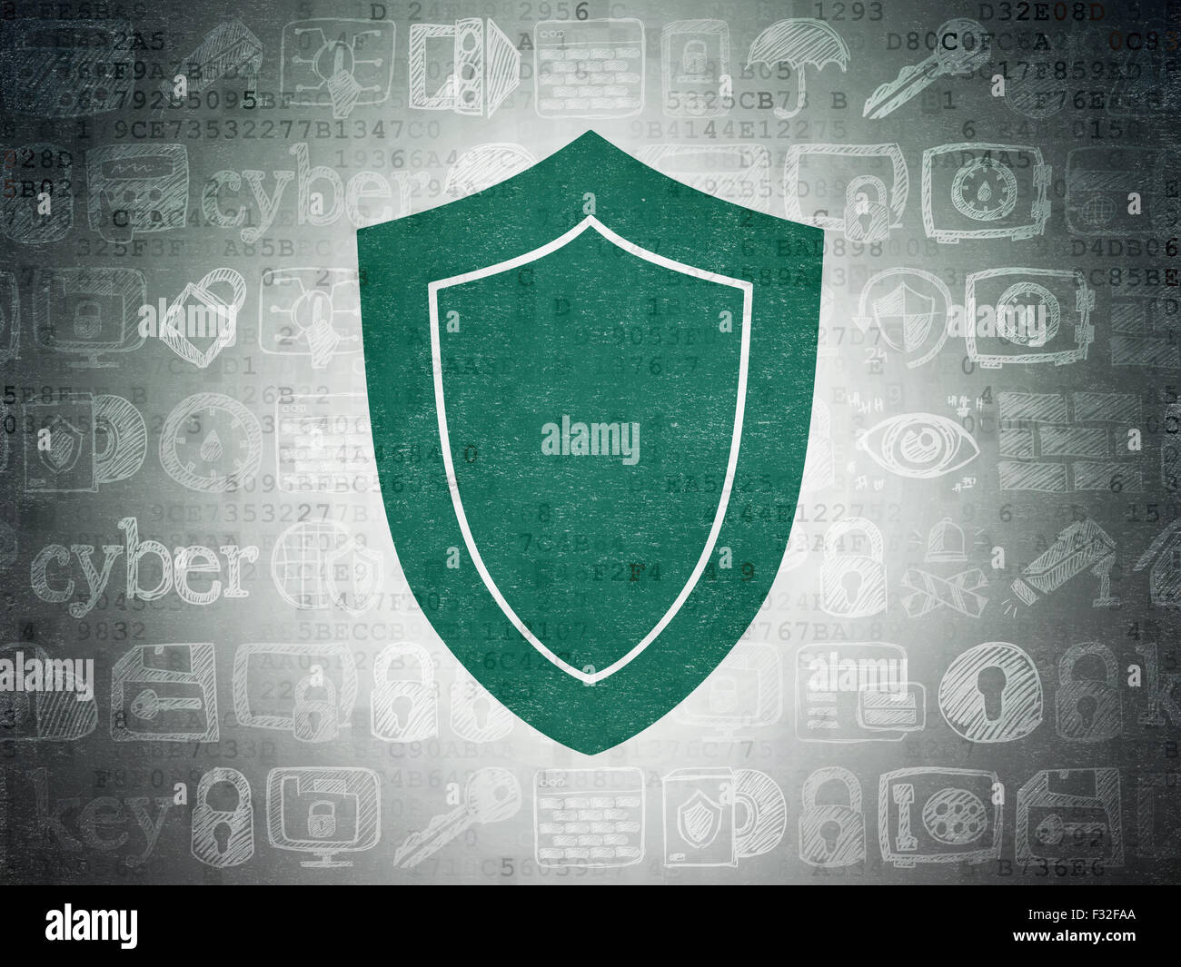 Security concept: Shield on Digital Paper background Stock Photo - Alamy