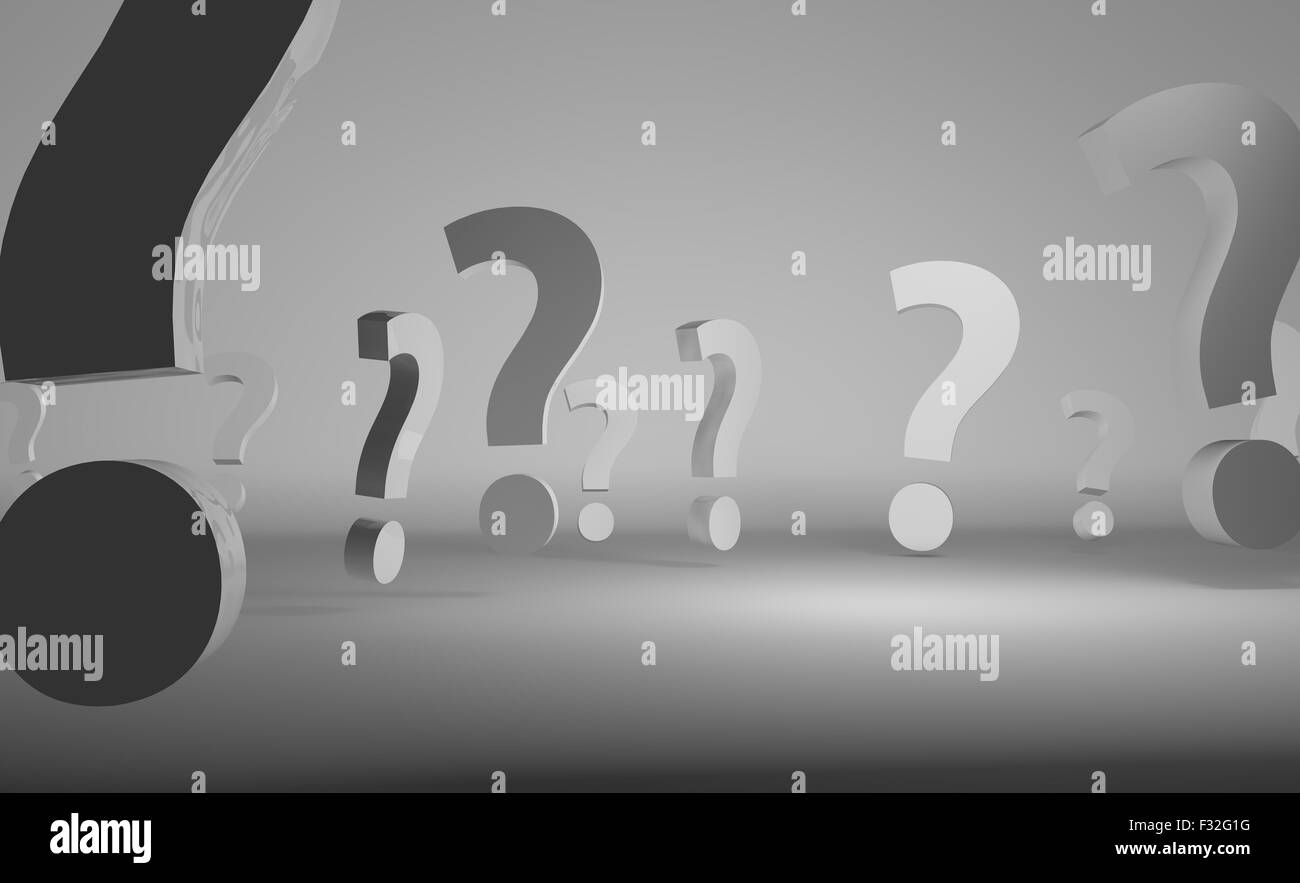Picture presenting lots of grey question marks Stock Photo - Alamy