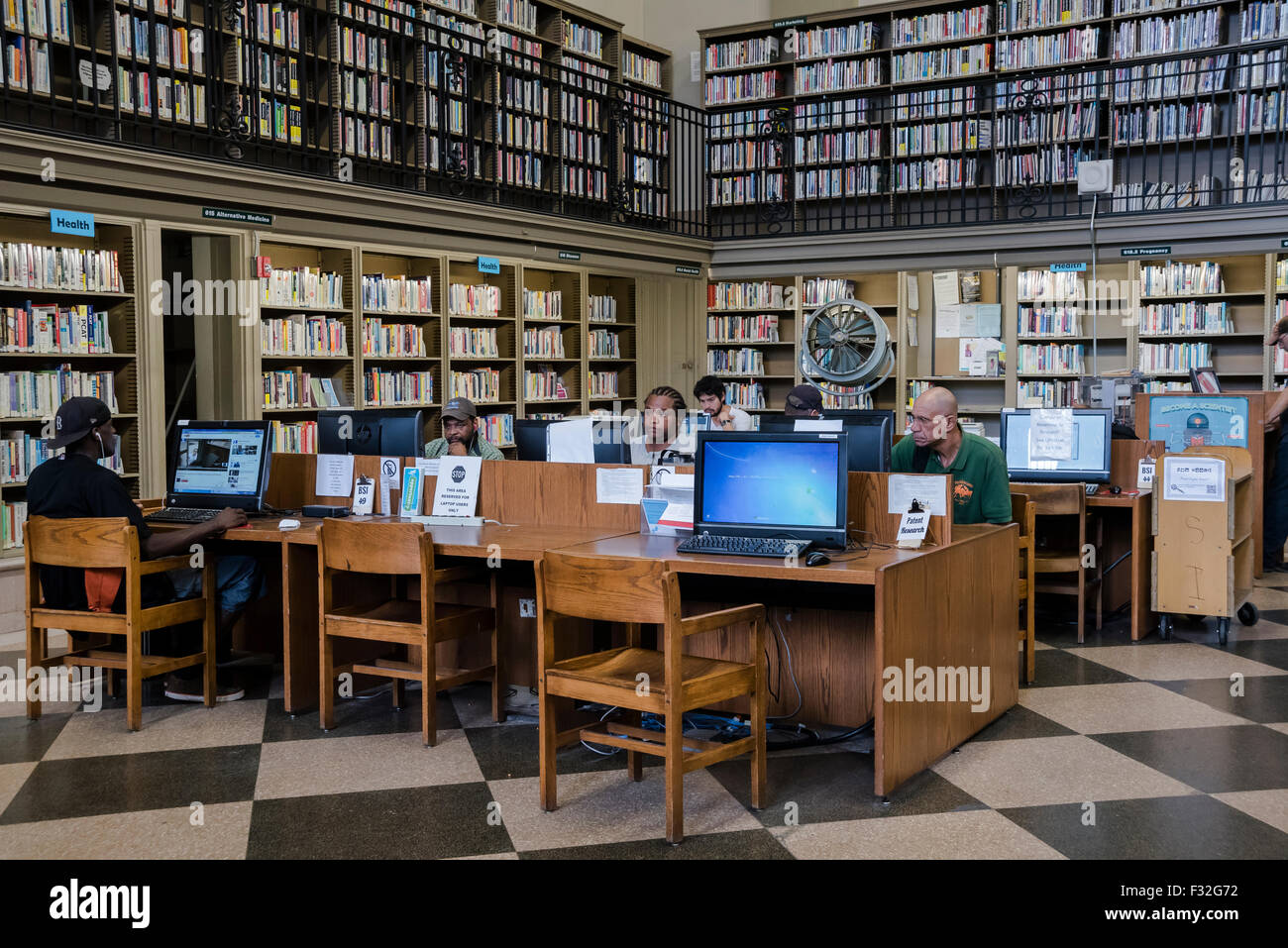 African American visitors working with computers in Philadelphia Free ...