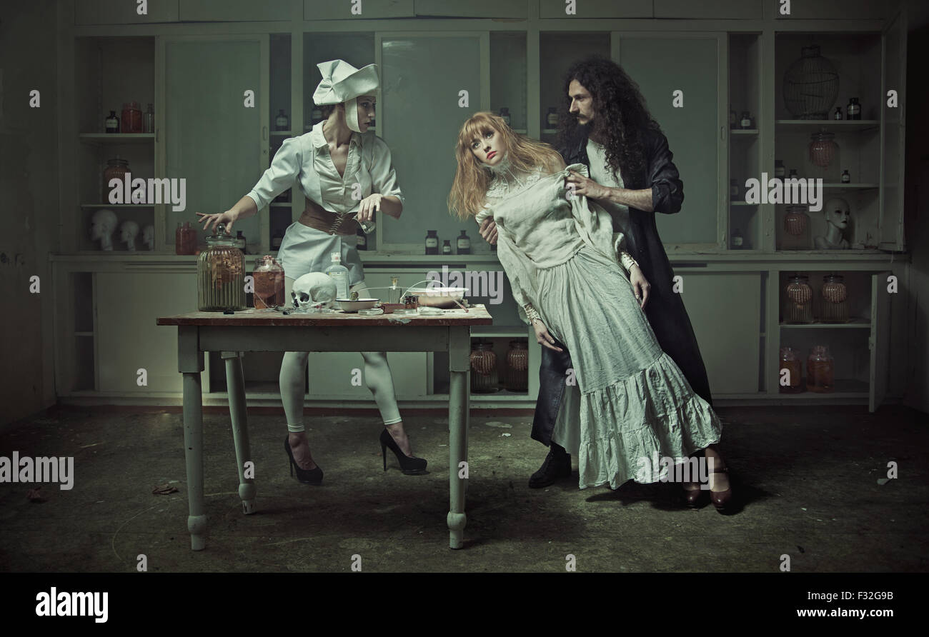 Surgery in the old haunted hospital Stock Photo - Alamy