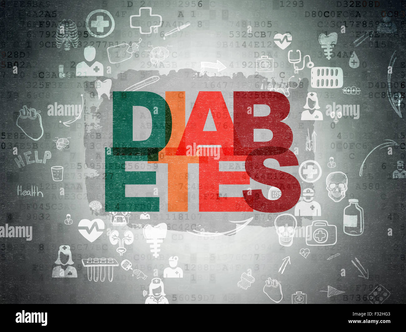 Medicine concept: Diabetes on Digital Paper background Stock Photo - Alamy