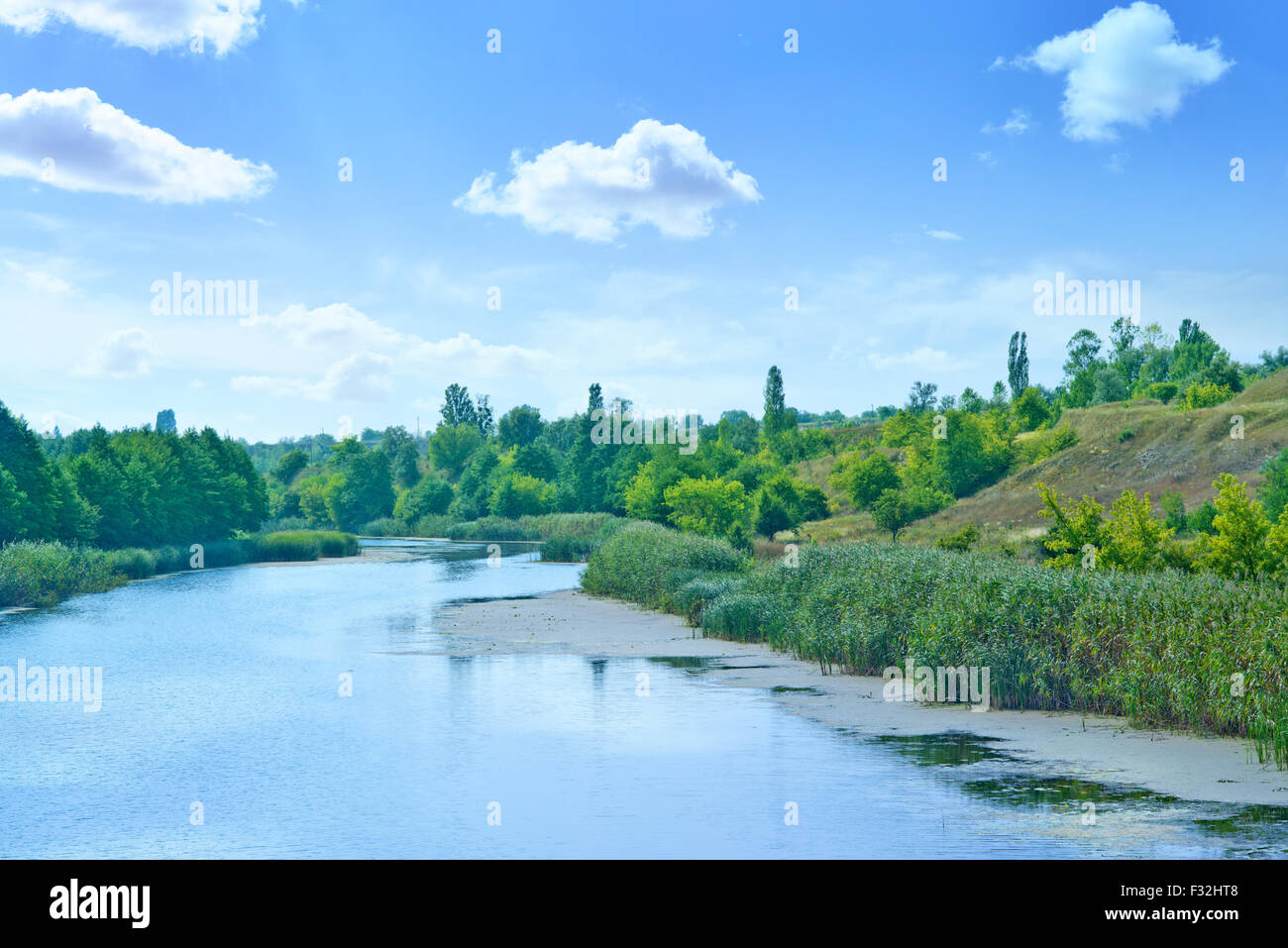 River in Ukraine, big river and blue sky Stock Photo - Alamy