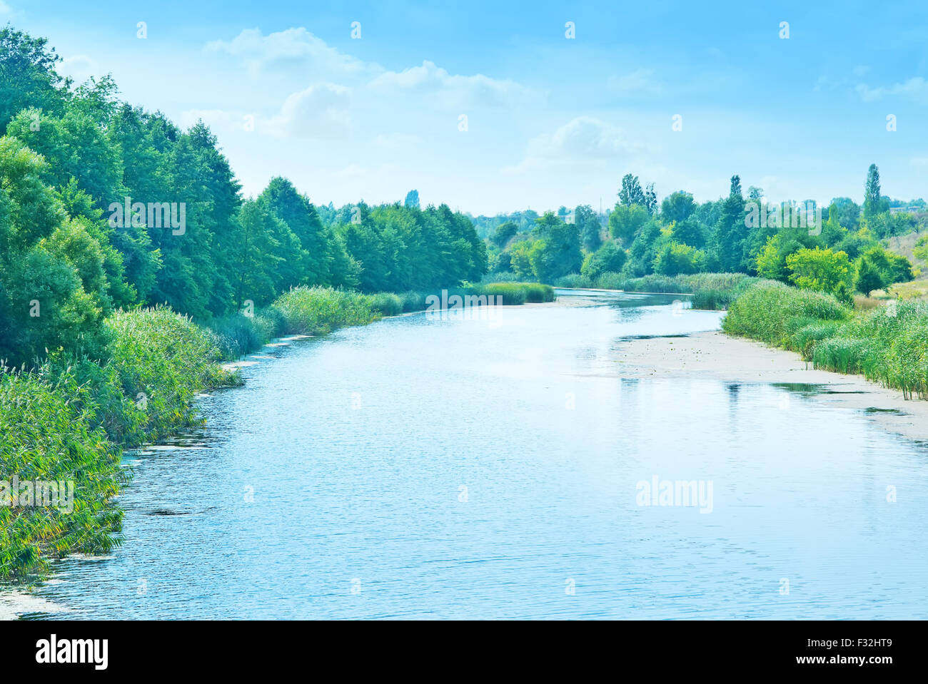 River in Ukraine, big river and blue sky Stock Photo - Alamy