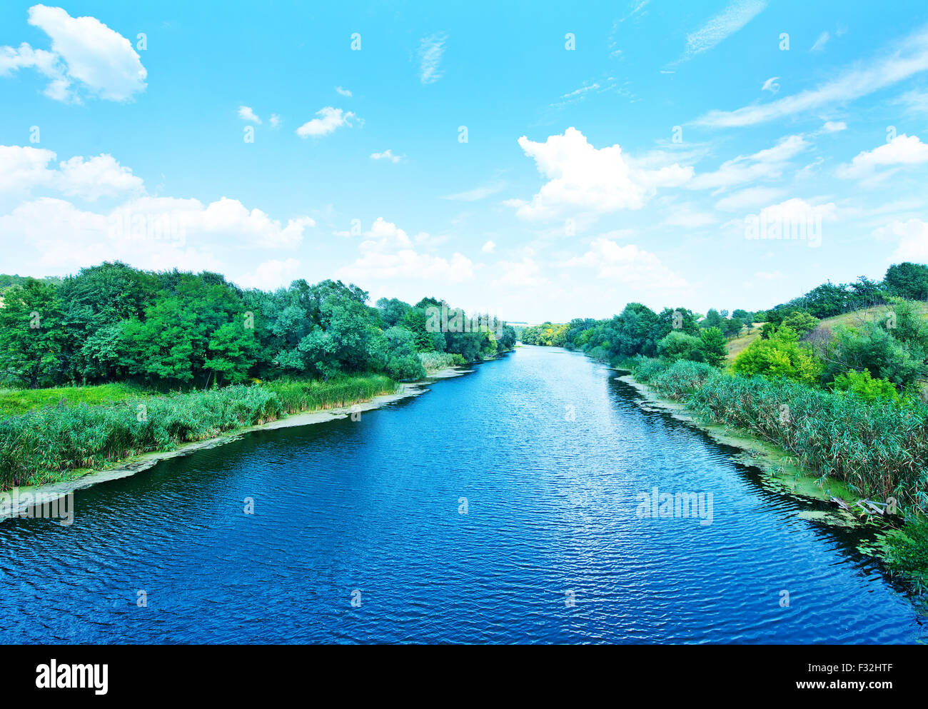 River in Ukraine, big river and blue sky Stock Photo - Alamy