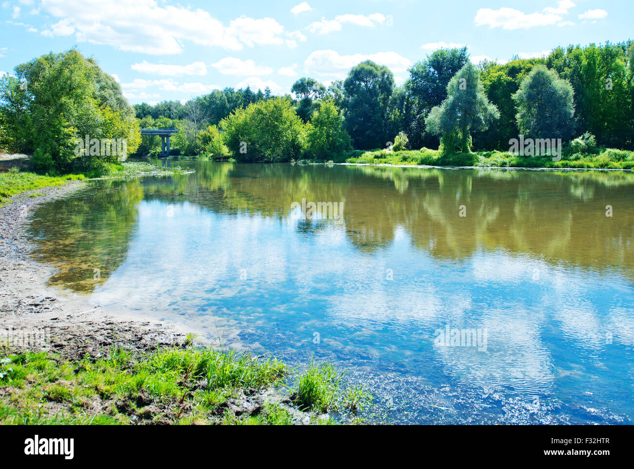 River in Ukraine, big river and blue sky Stock Photo - Alamy