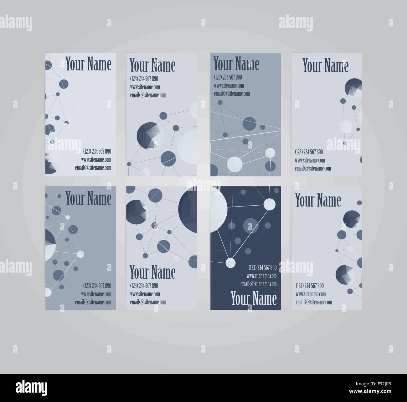 Set of eight visit cards Stock Vector Image & Art - Alamy