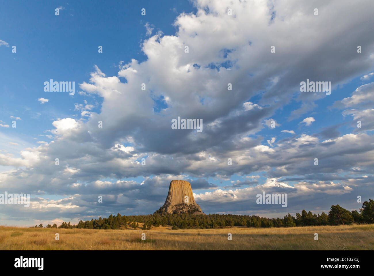 A view of Devils Tower National Monument, Wyoming Stock Photo - Alamy
