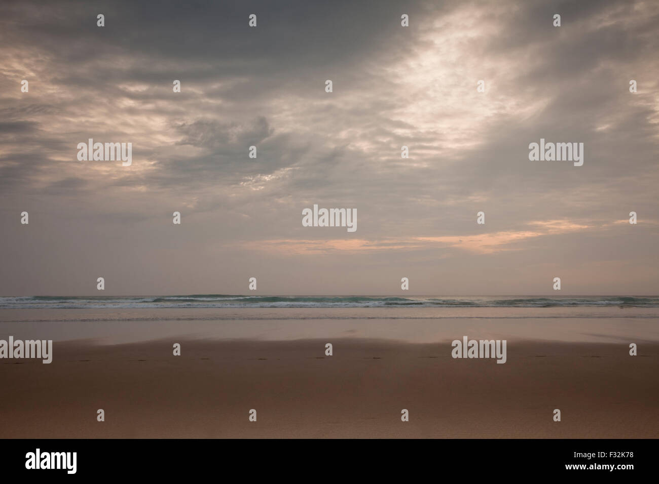 Coastal sunset, Perranporth, Cornwall, UK Stock Photo - Alamy