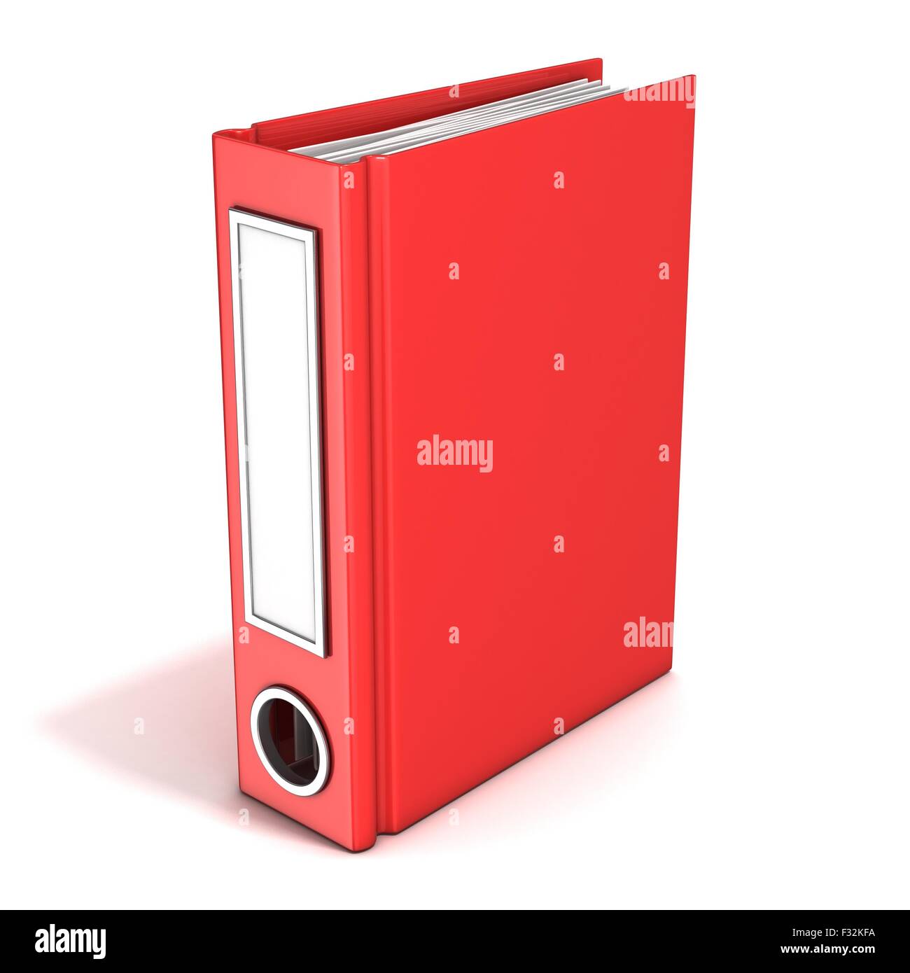 Red office folder, standing. 3D render illustration isolated on white ...