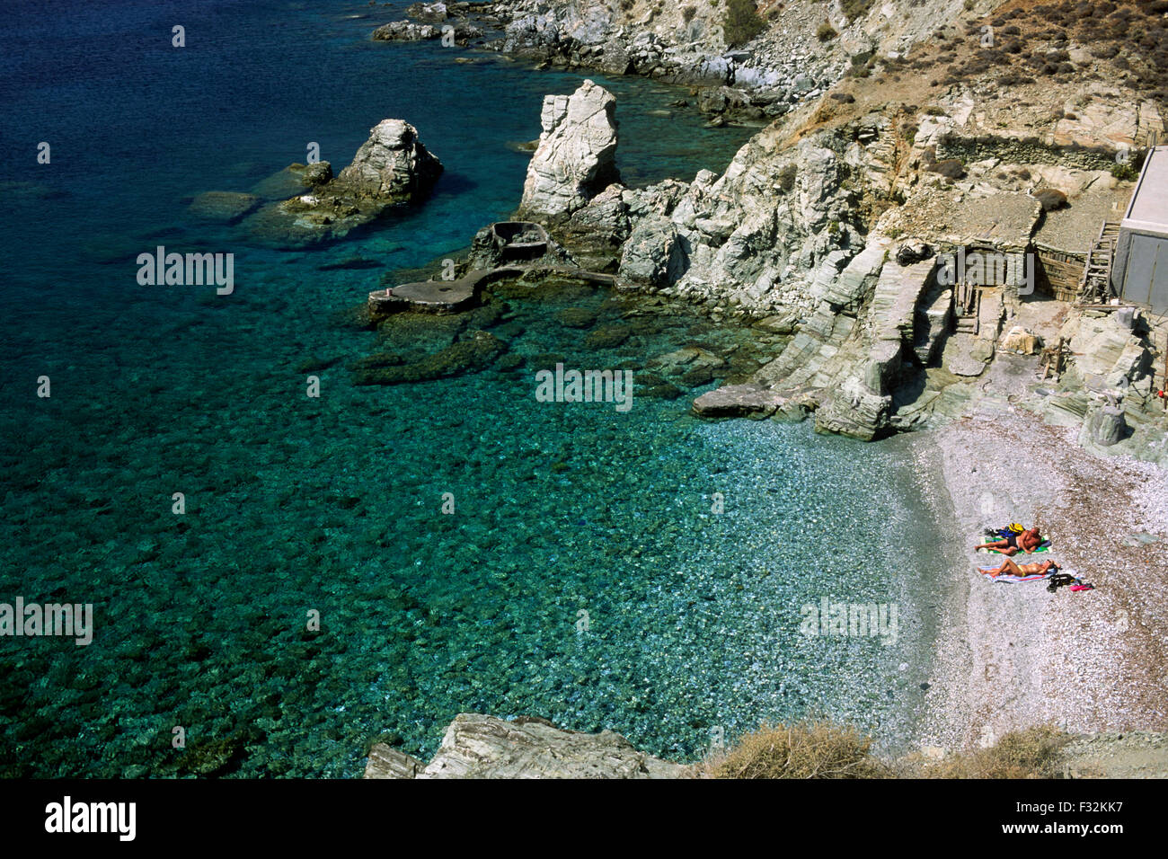 Greece, Cyclades Islands, Folegandros, Galifos beach Stock Photo - Alamy