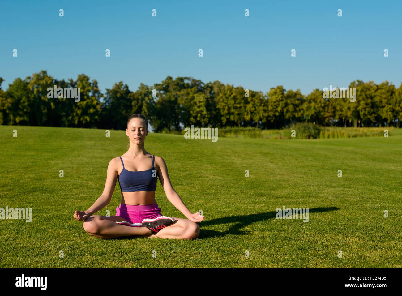 Gymnastics on the lawn Stock Photo - Alamy