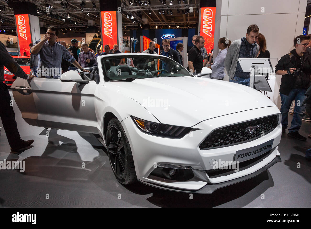 Ford Mustang Cabriolet at the IAA International Motor Show 2015 Stock ...