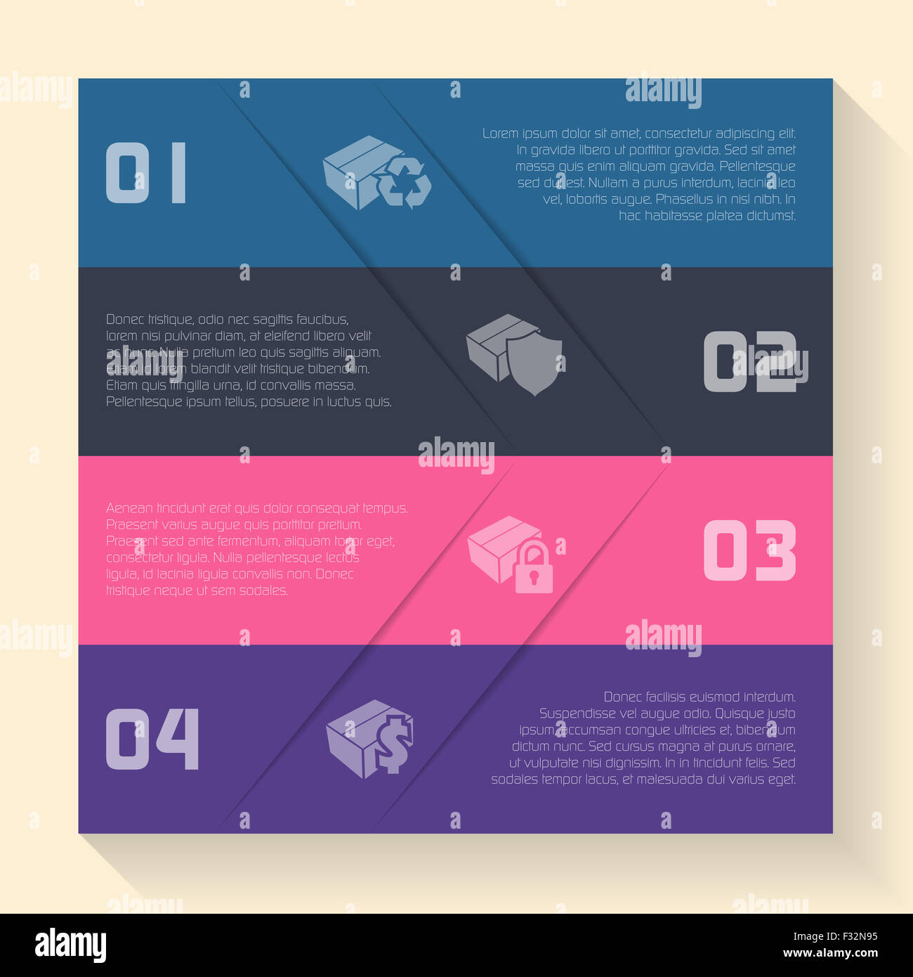 Infographic background design with box icons and options Stock Photo ...