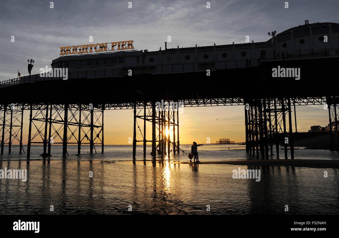 Brighton seafront on a september evening hi-res stock photography and ...
