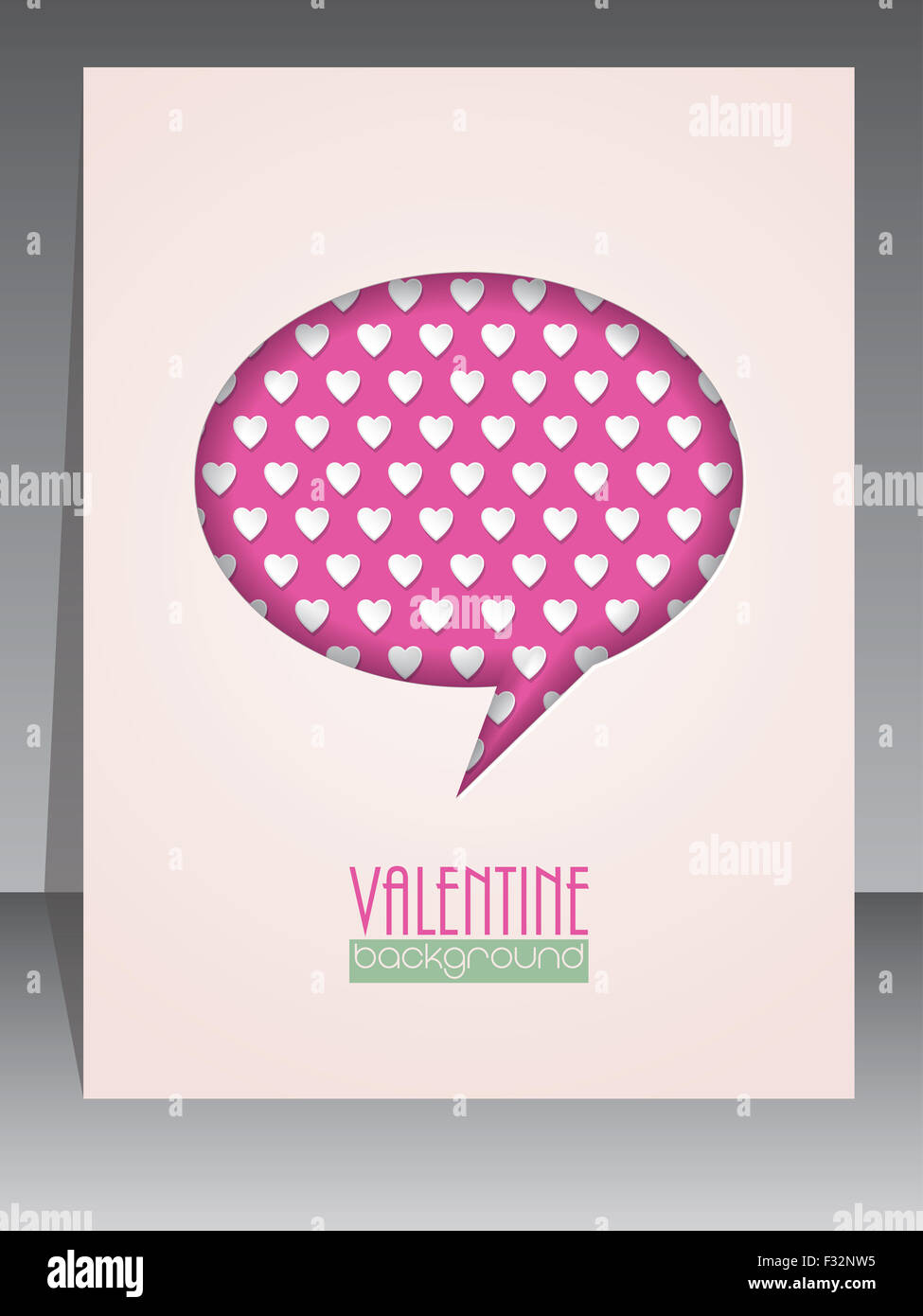 Cool greeting card with speech bubble shape for Valentines day Stock ...