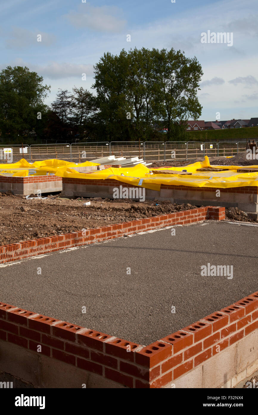 New House building foundations in Chorley, by Persimmon, Wimpey Homes ...