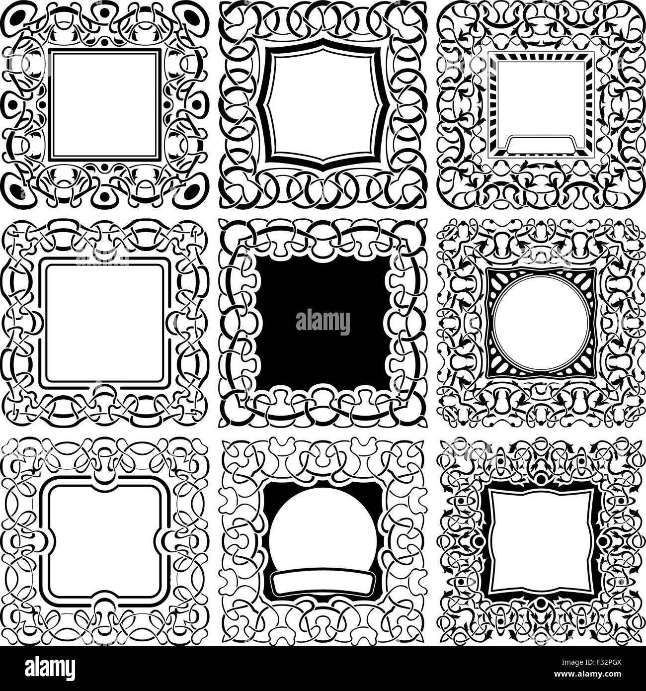 Black frame set Stock Vector Image & Art - Alamy