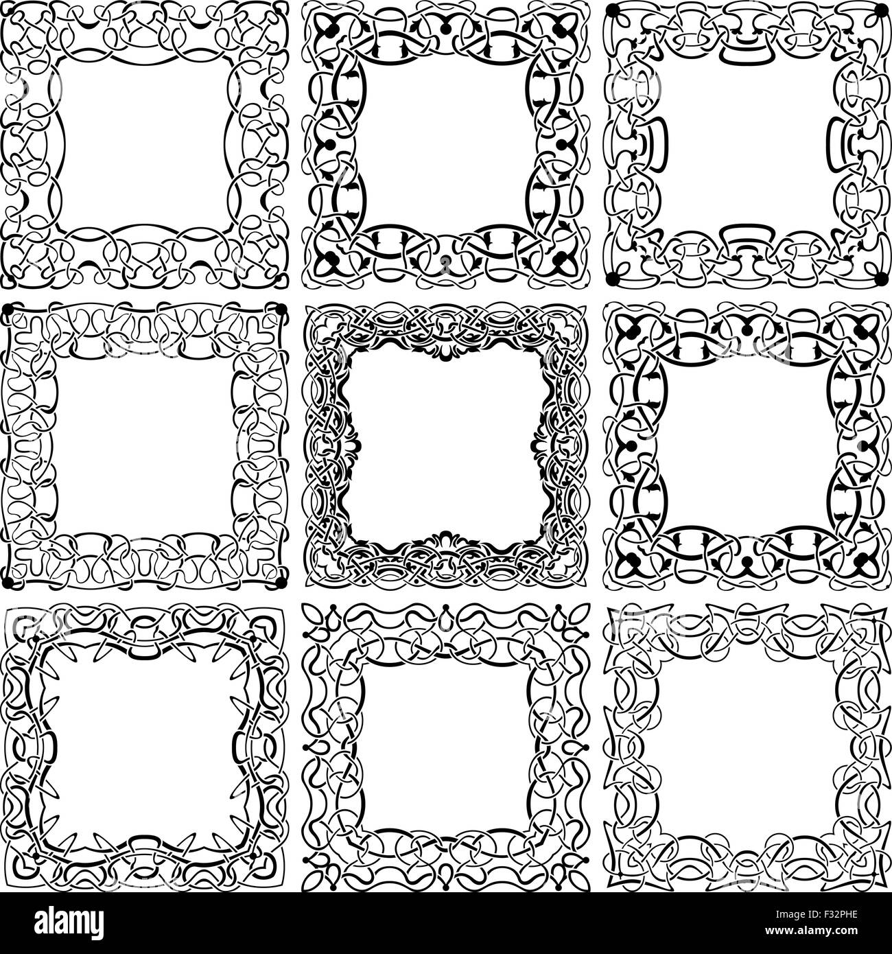 Square black frame set Stock Vector Image & Art - Alamy