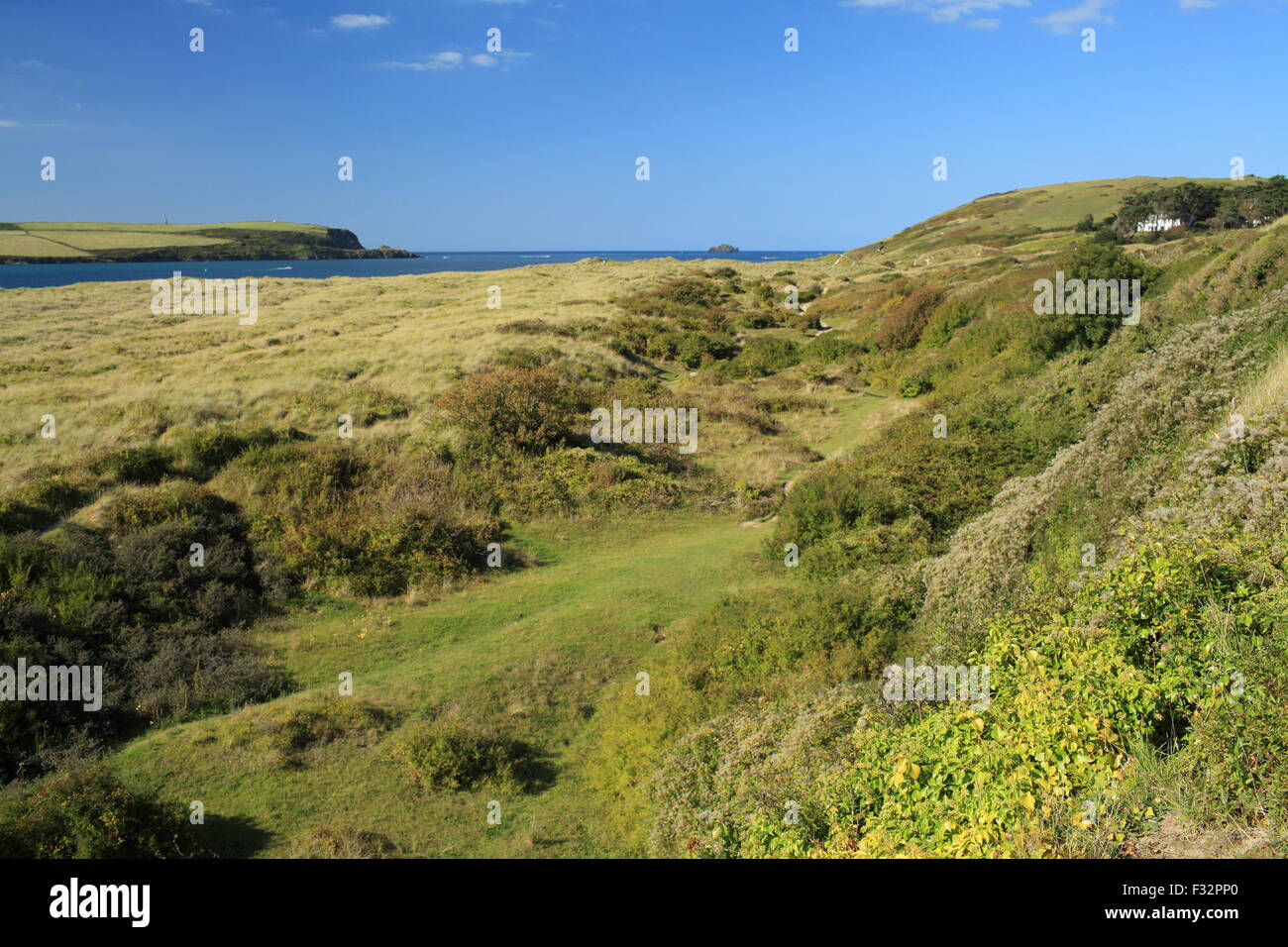 Camel estuary view from Rock to Polzeath coastal path, Padstow, North ...