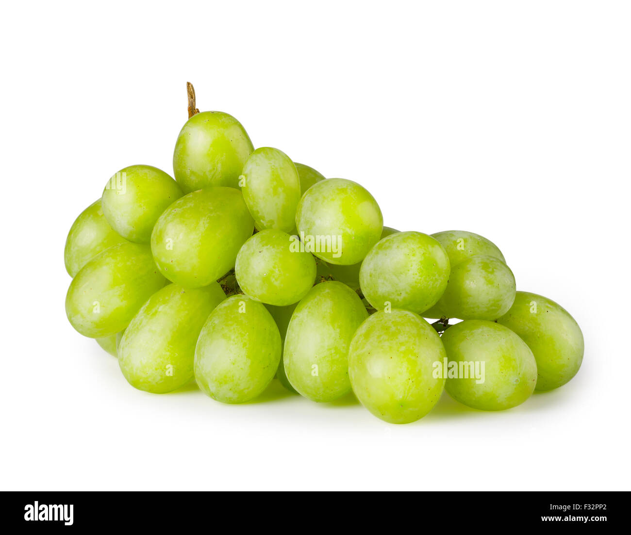 Bunch of ripe green grapes isolated on white background Stock Photo - Alamy